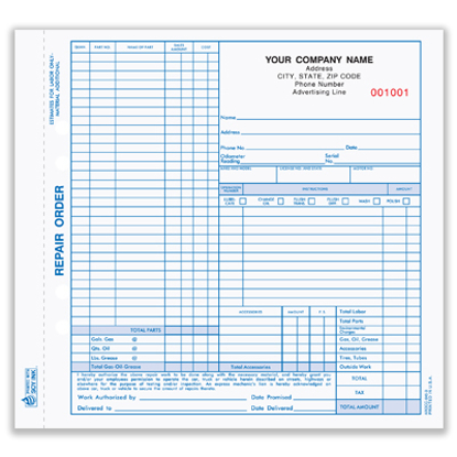 Auto Repair Form AROCC-664-3 | Personalized Forms