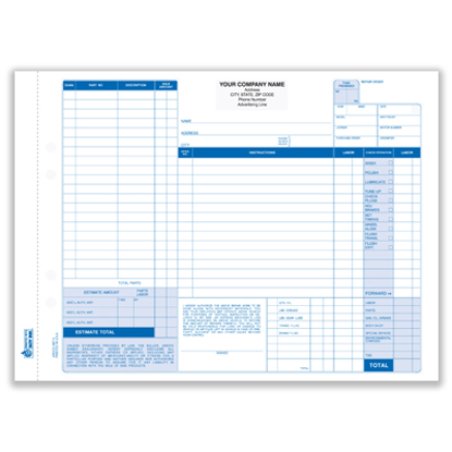 Mechanic Work Order Form ARO-655-3 | Personalized Forms