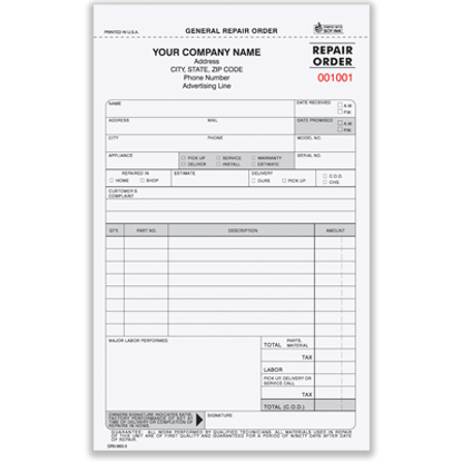 Service Repair Forms | Personalized Forms