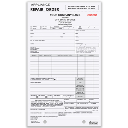 Service Repair Forms | Personalized Forms
