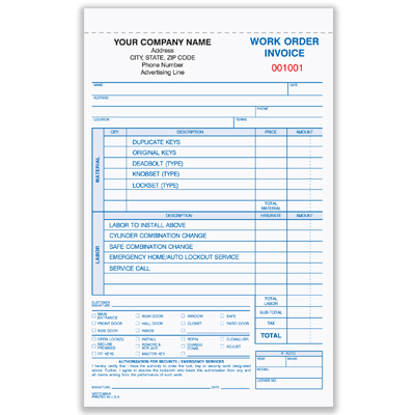 Protection System Work Order PSCC-865-3 | Personalized Forms