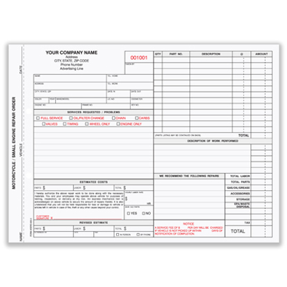 Boat Service Repair Forms | Personalized Forms