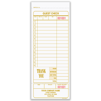 Personalized Guest Checks | Personalized Forms