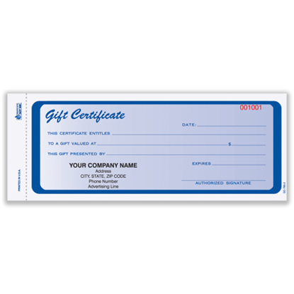 Gift Certificates | Personalized Forms