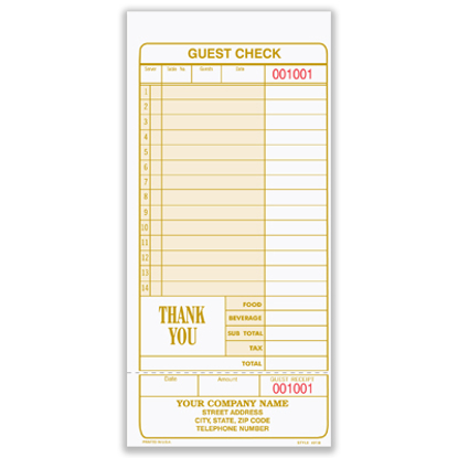 Personalized Guest Checks | Personalized Forms