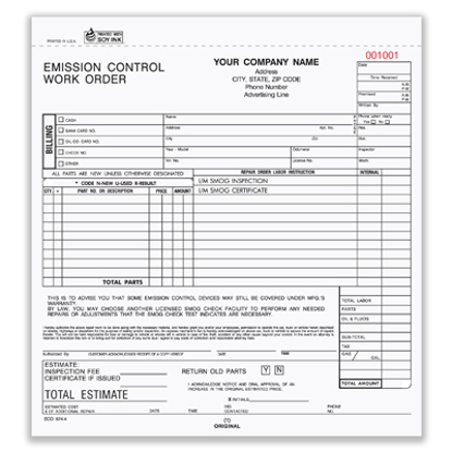 Smog Check Forms | Personalized Forms