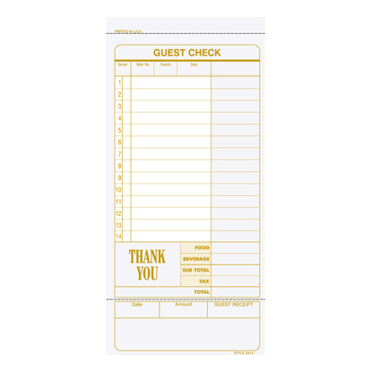 Personalized Guest Checks | Personalized Forms