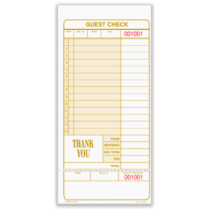 Personalized Guest Checks | Personalized Forms