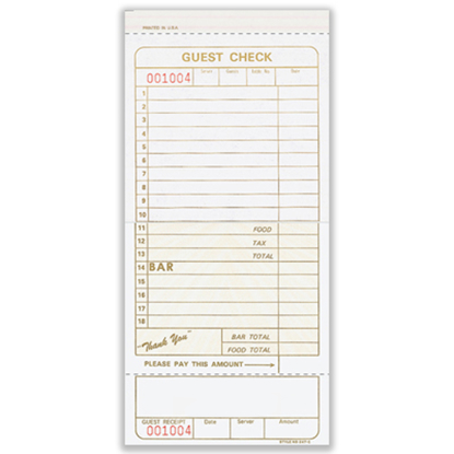 Personalized Guest Checks | Personalized Forms