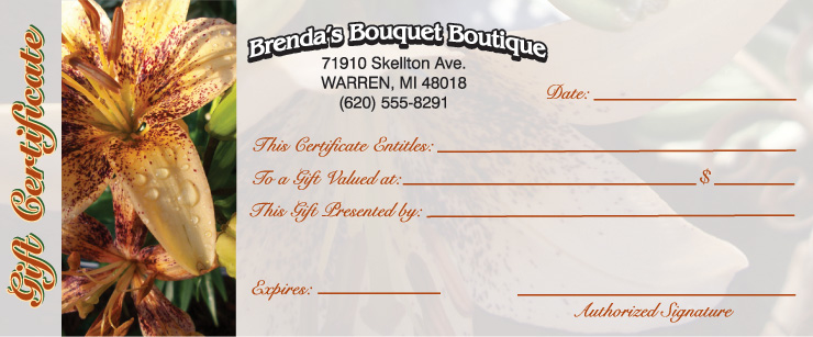 4-Color Gift Certificate 2PT (GC-779-2)